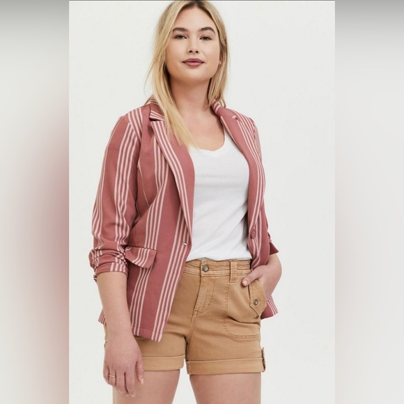 torrid | Jackets & Coats | Torrid Pink Boyfriend Blazer Plus Size 2 ...